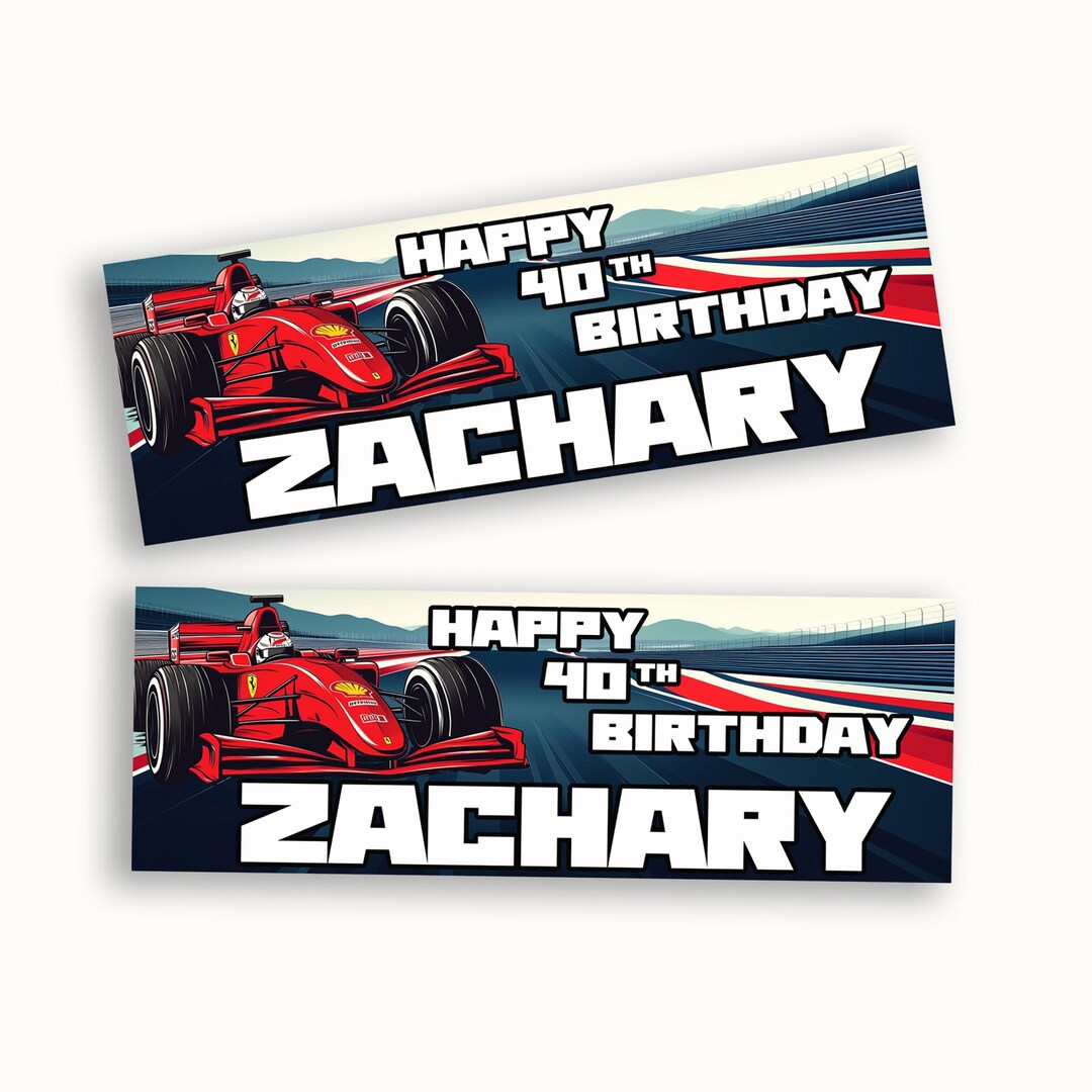 Personalised Formula One Theme Racing Car Birthday Banner D2 - Etsy