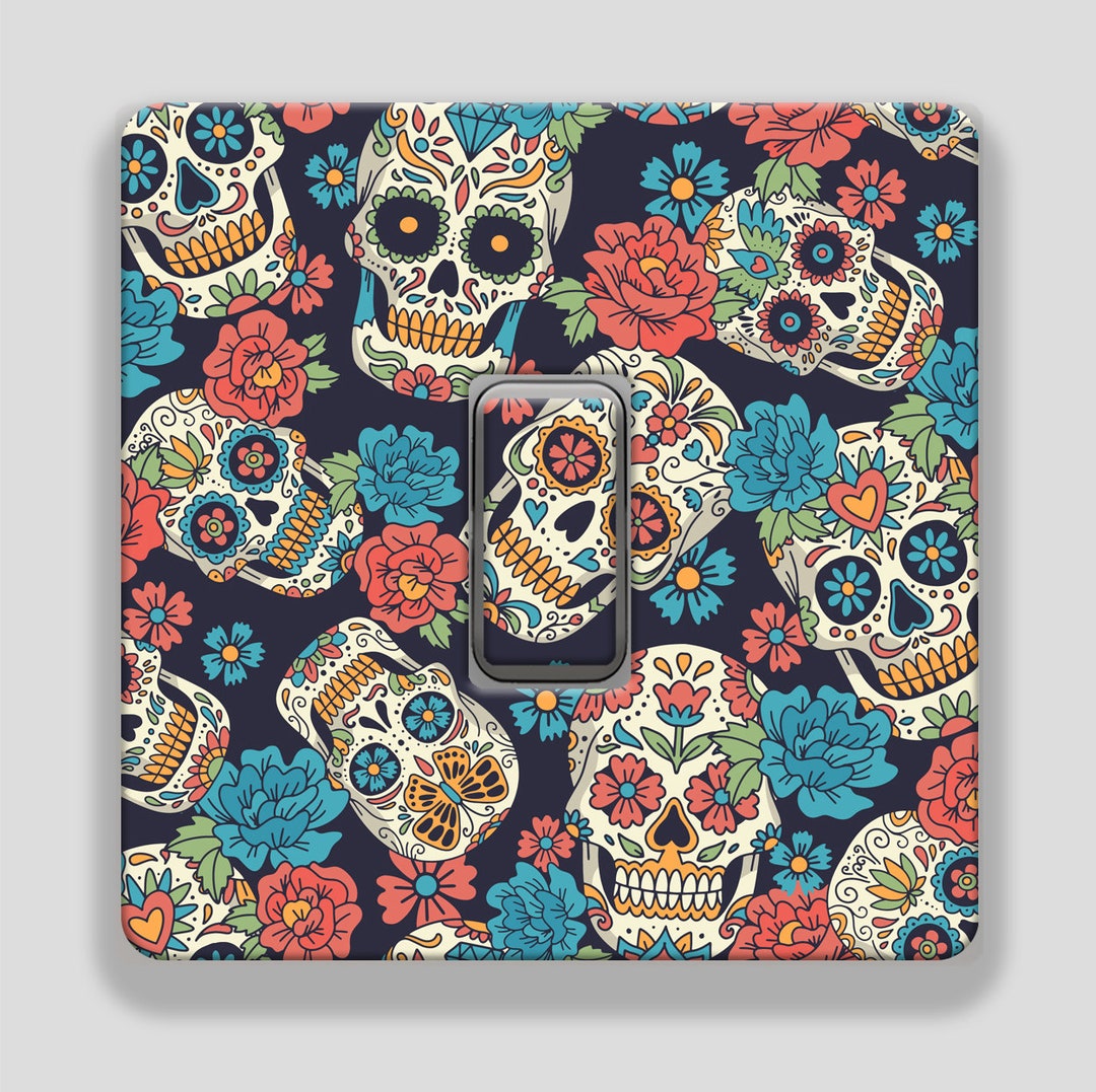 Sugar Skull Light Switch Sticker | Day of the Dead Light Switch Decal ...