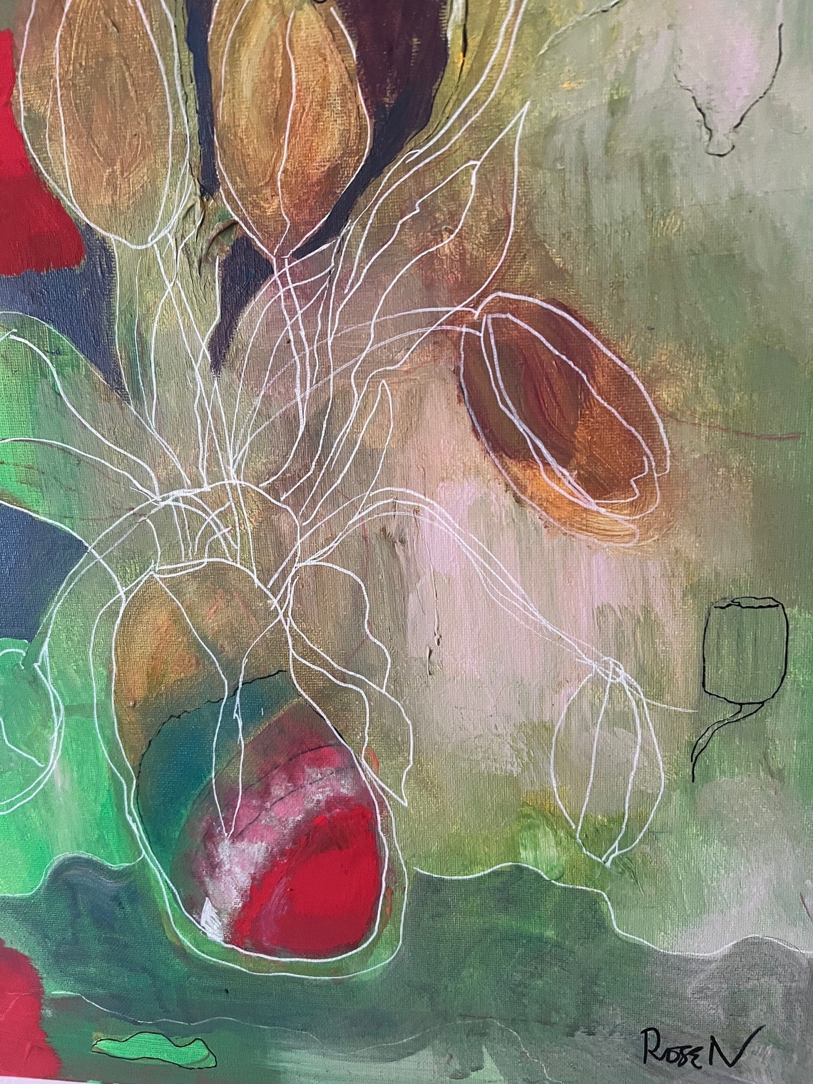 Tulips in a Hidden Vase, Floral Abstraction, Colours of the Garden ...
