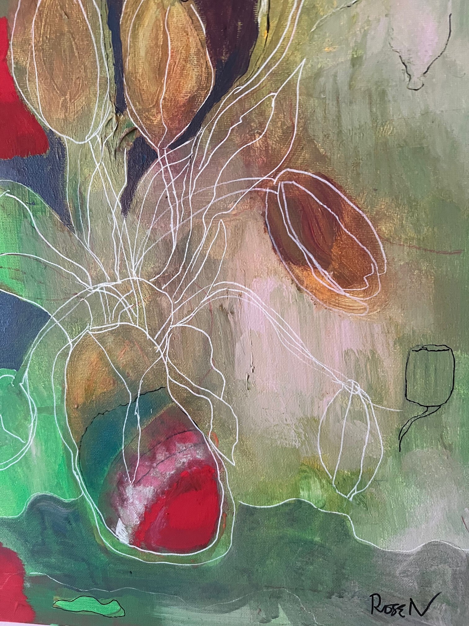 Tulips in a Hidden Vase, Floral Abstraction, Colours of the Garden ...