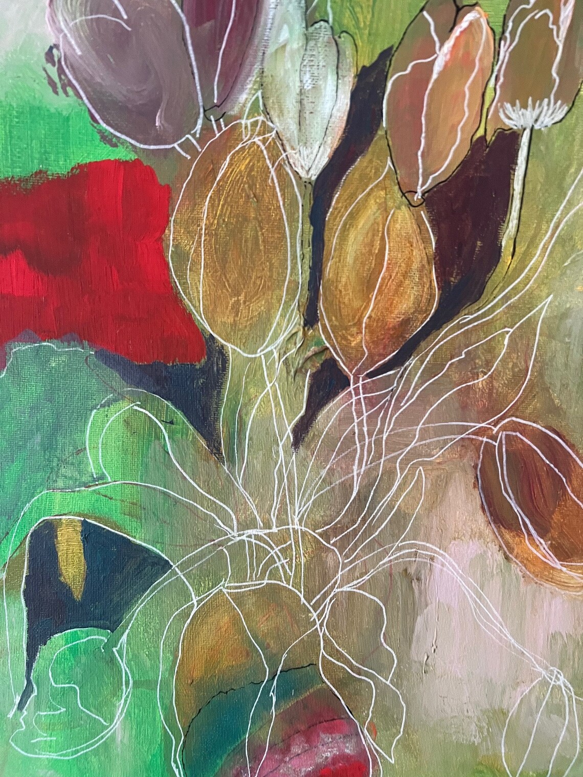 Tulips in a Hidden Vase, Floral Abstraction, Colours of the Garden ...