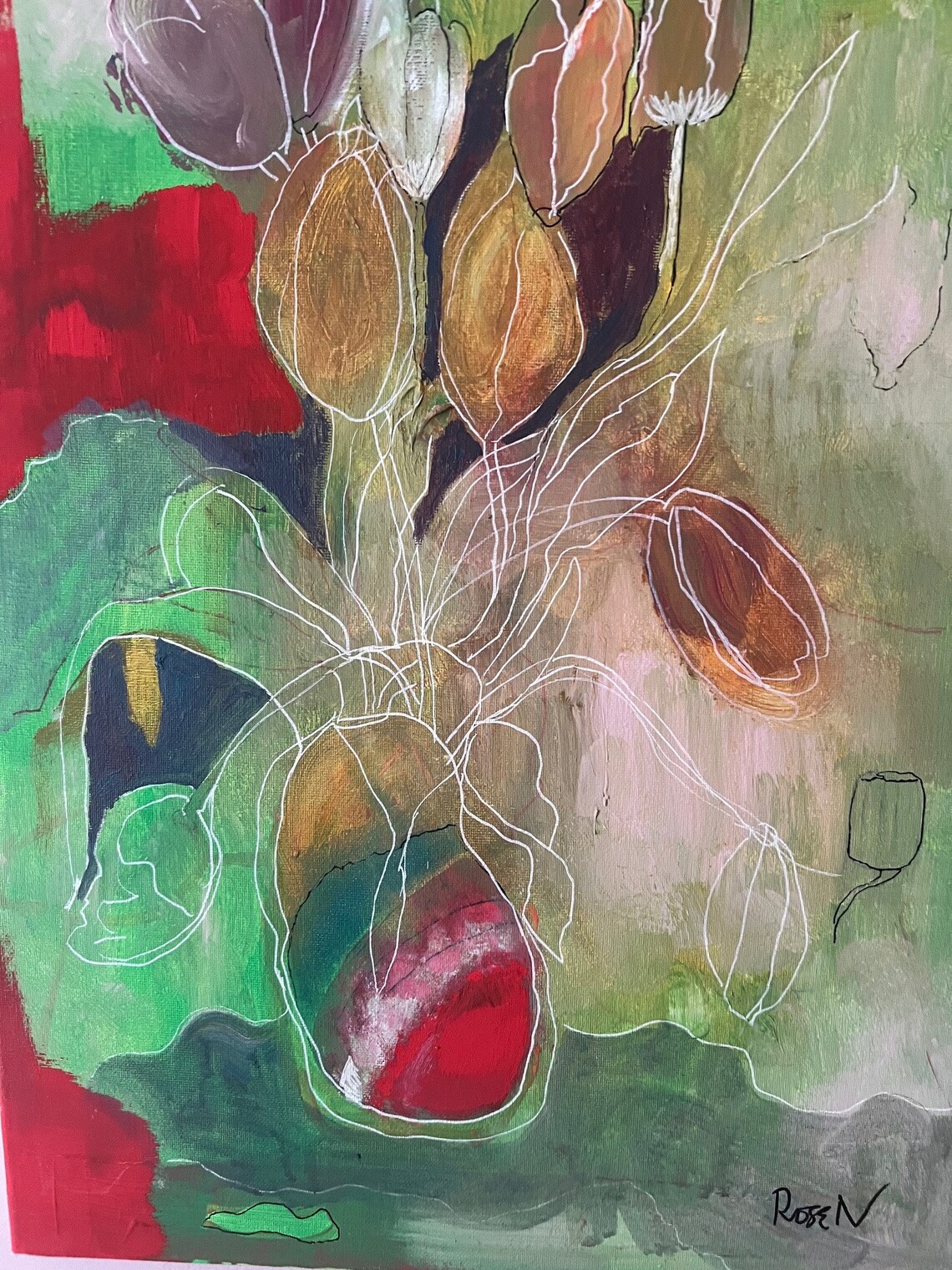 Tulips in a Hidden Vase, Floral Abstraction, Colours of the Garden ...