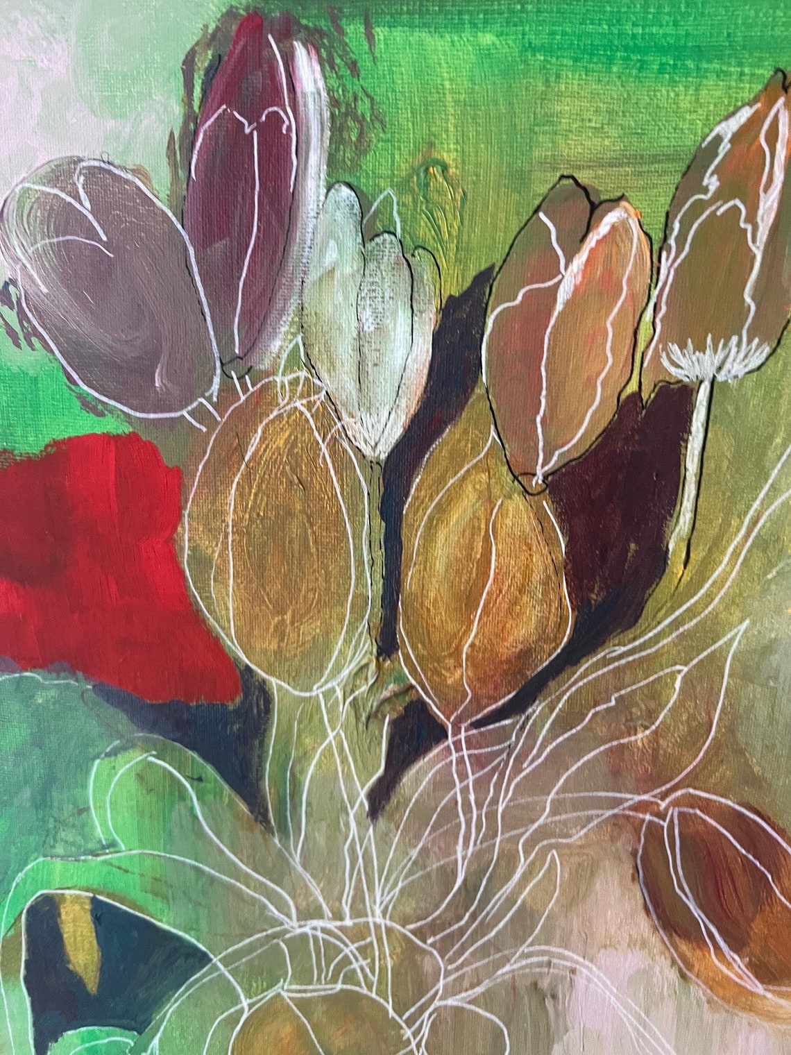 Tulips in a Hidden Vase, Floral Abstraction, Colours of the Garden ...
