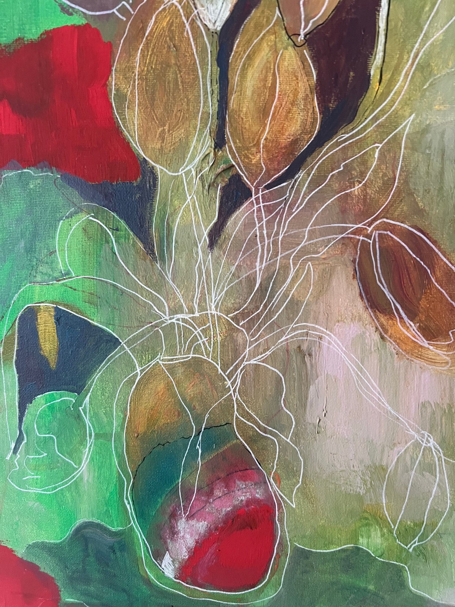 Tulips in a Hidden Vase, Floral Abstraction, Colours of the Garden ...