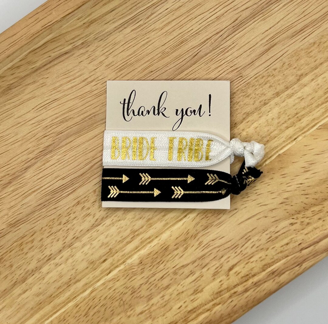 Bride Tribe & Golden Arrow Bridesmaid Hair Tie Favour - Etsy