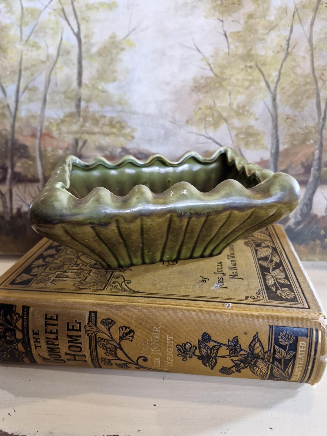 Beautiful Variegated Green Maurice Pottery Planter. MCM 5x7 - Etsy