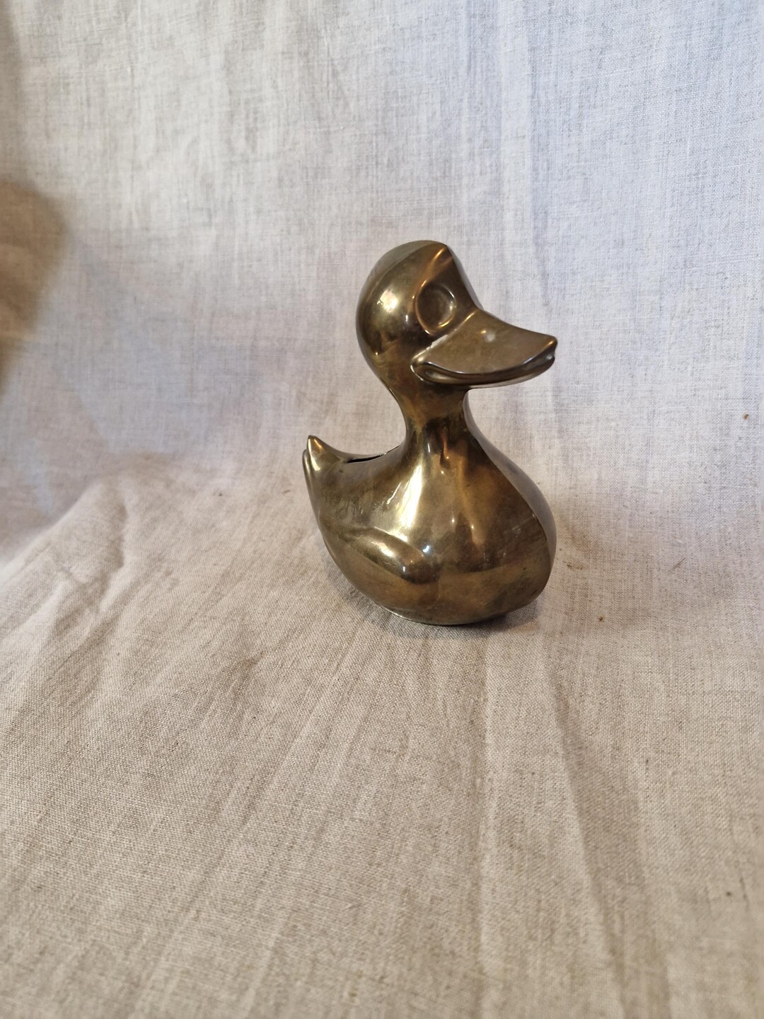 Adorable Brass Duck Piggy Bank - Etsy