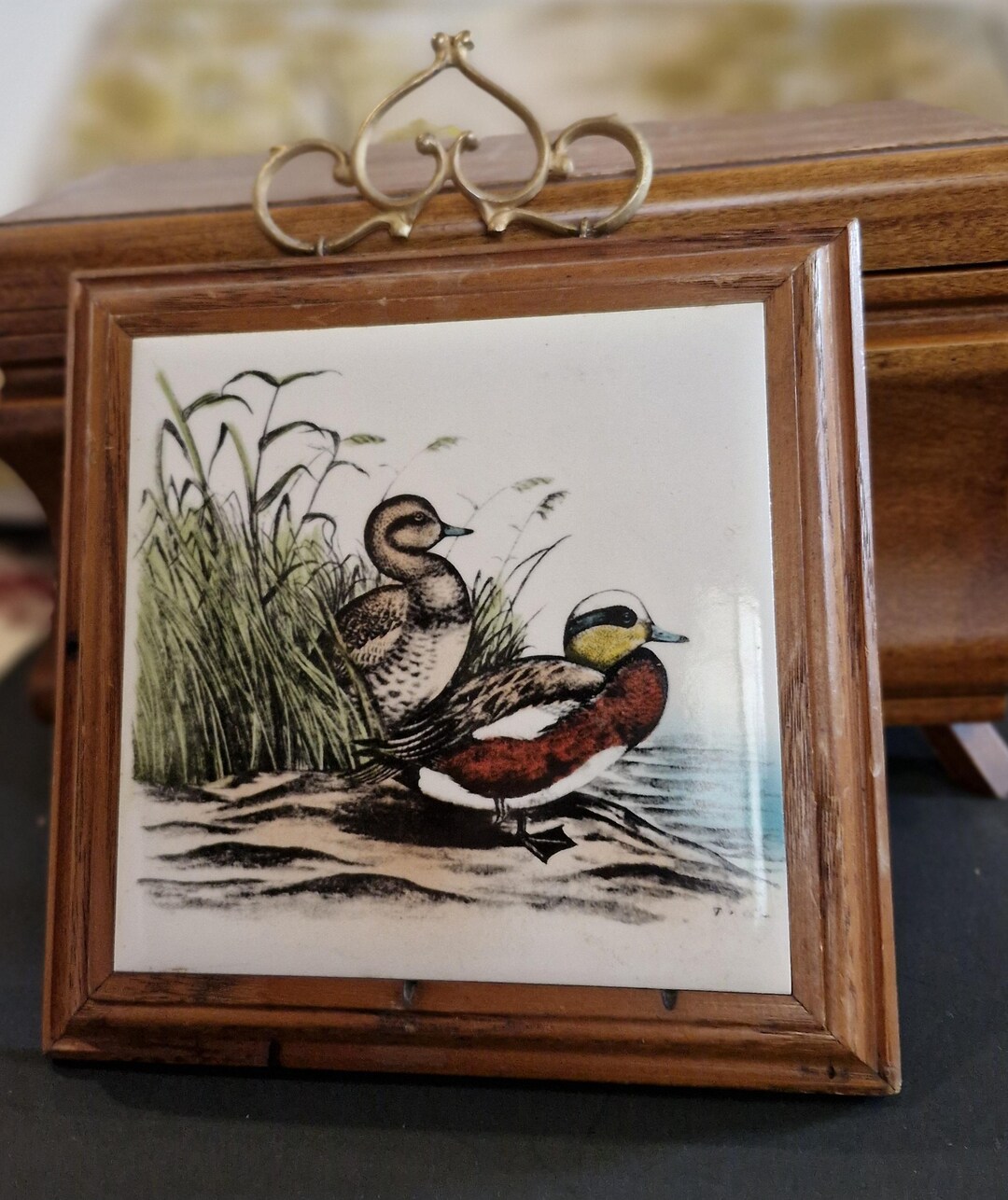 Vintage Duck Tile Art, Brass Hanger, Signed Delano Studios - Etsy
