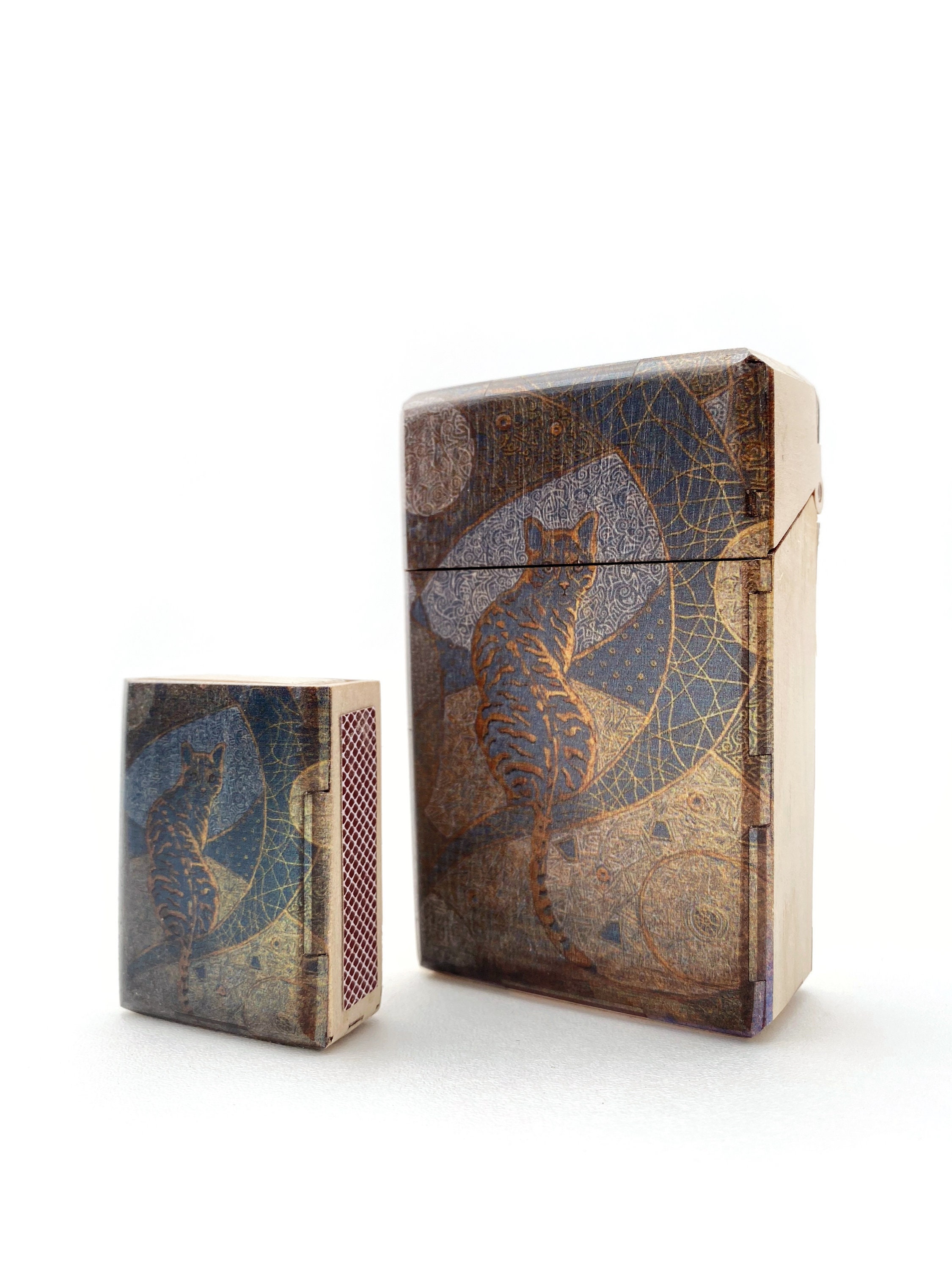 Cigaret Case With Matchbox Cigarette Holder Gift for Cat - Etsy