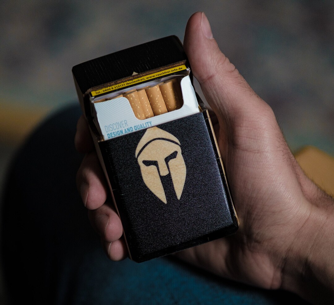 Buy Cigarrete Case With Gladiator Helmet Print, Basiani, Wood Match Box ...