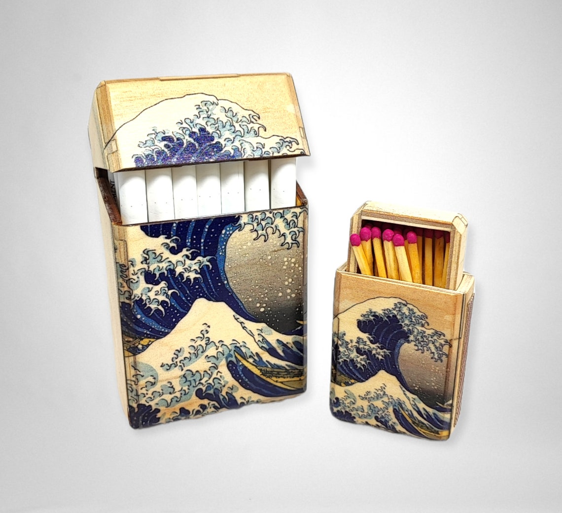 Cigarette Case With Matchbox Cigarette Box for 20 Cigarette - Etsy