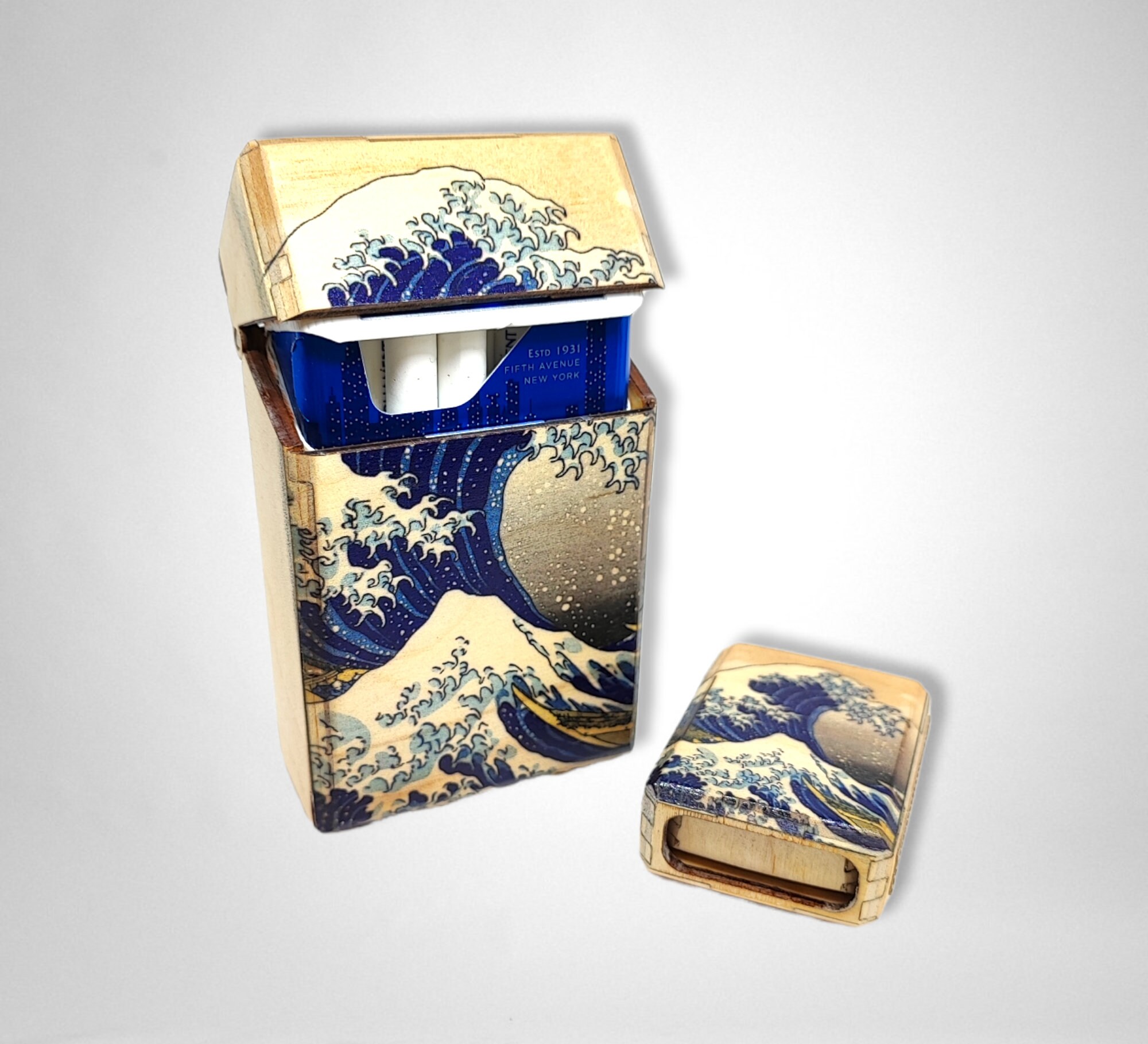 Cigarette Case With Matchbox Cigarette Box for 20 Cigarette - Etsy