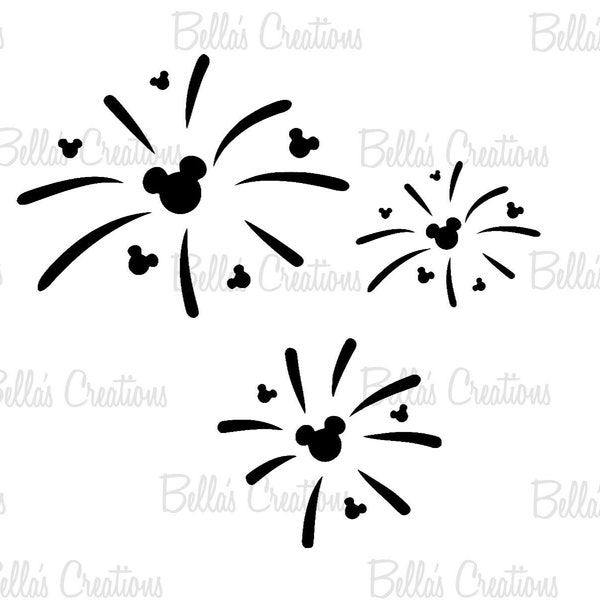 Mickey Fireworks Svg - Etsy