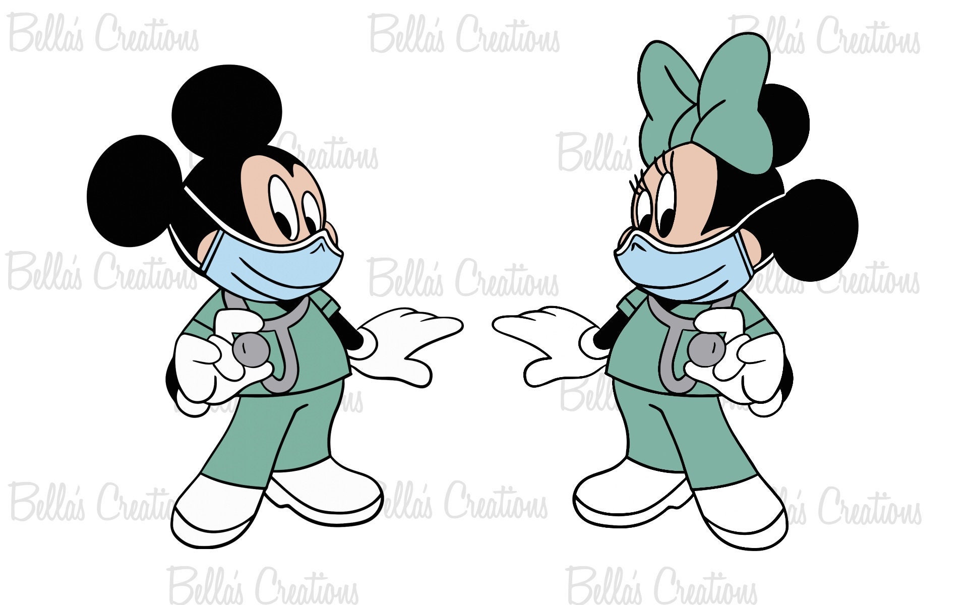 Mickey and Minnie Nurse Outfit Nurse Mickey and Minnie First - Etsy Canada