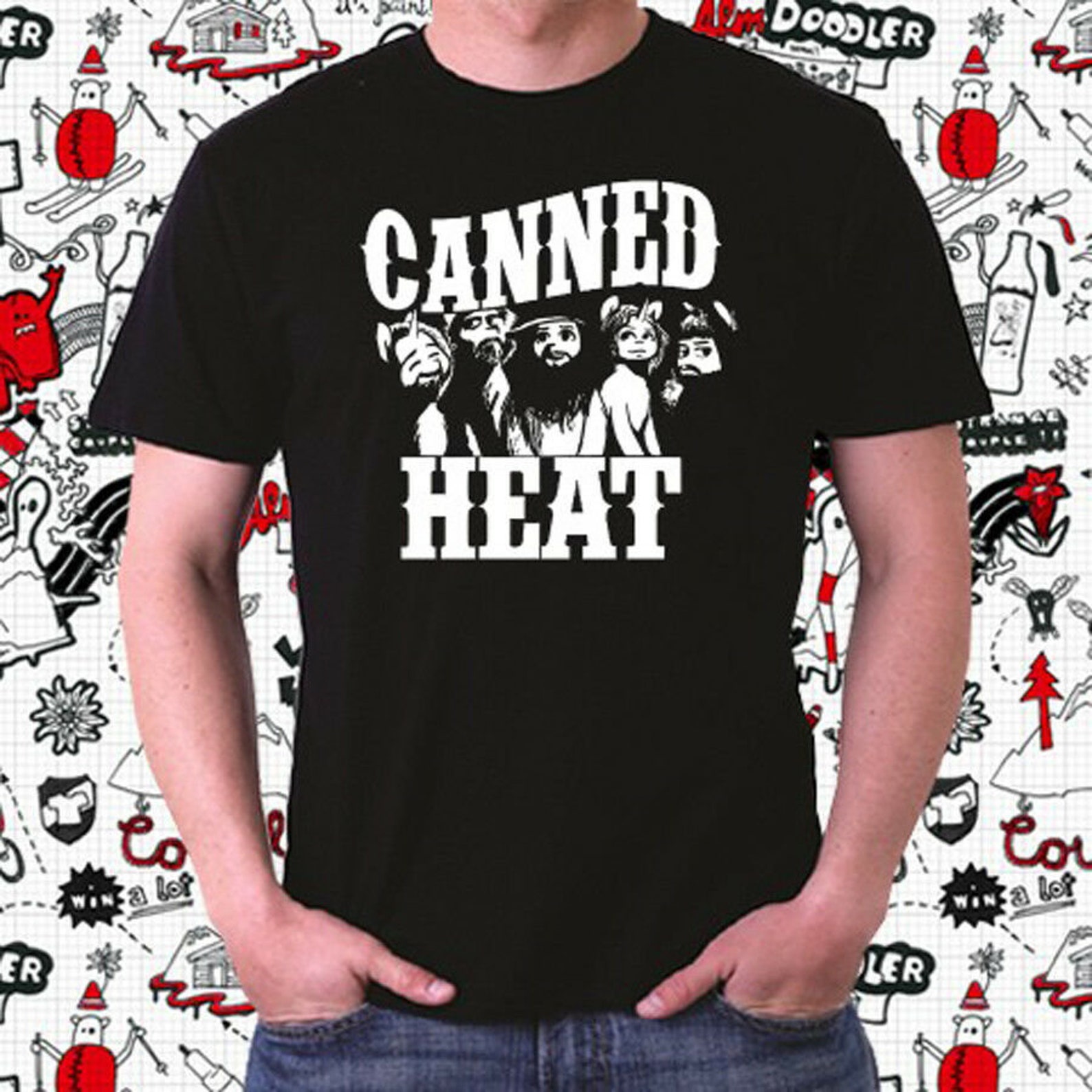 Canned Heat Rock Band Logo Mens Black Tshirt New Design Re - Etsy