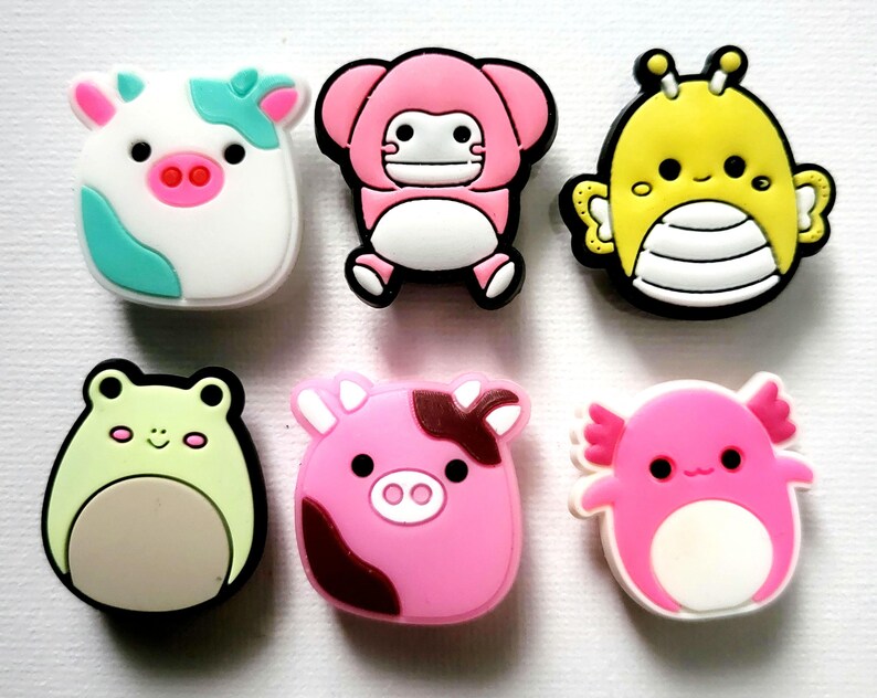 6 Cartoon Squishy Mallow Shoe Charms Jibbitz Girls Boys Age 4+ - Etsy UK