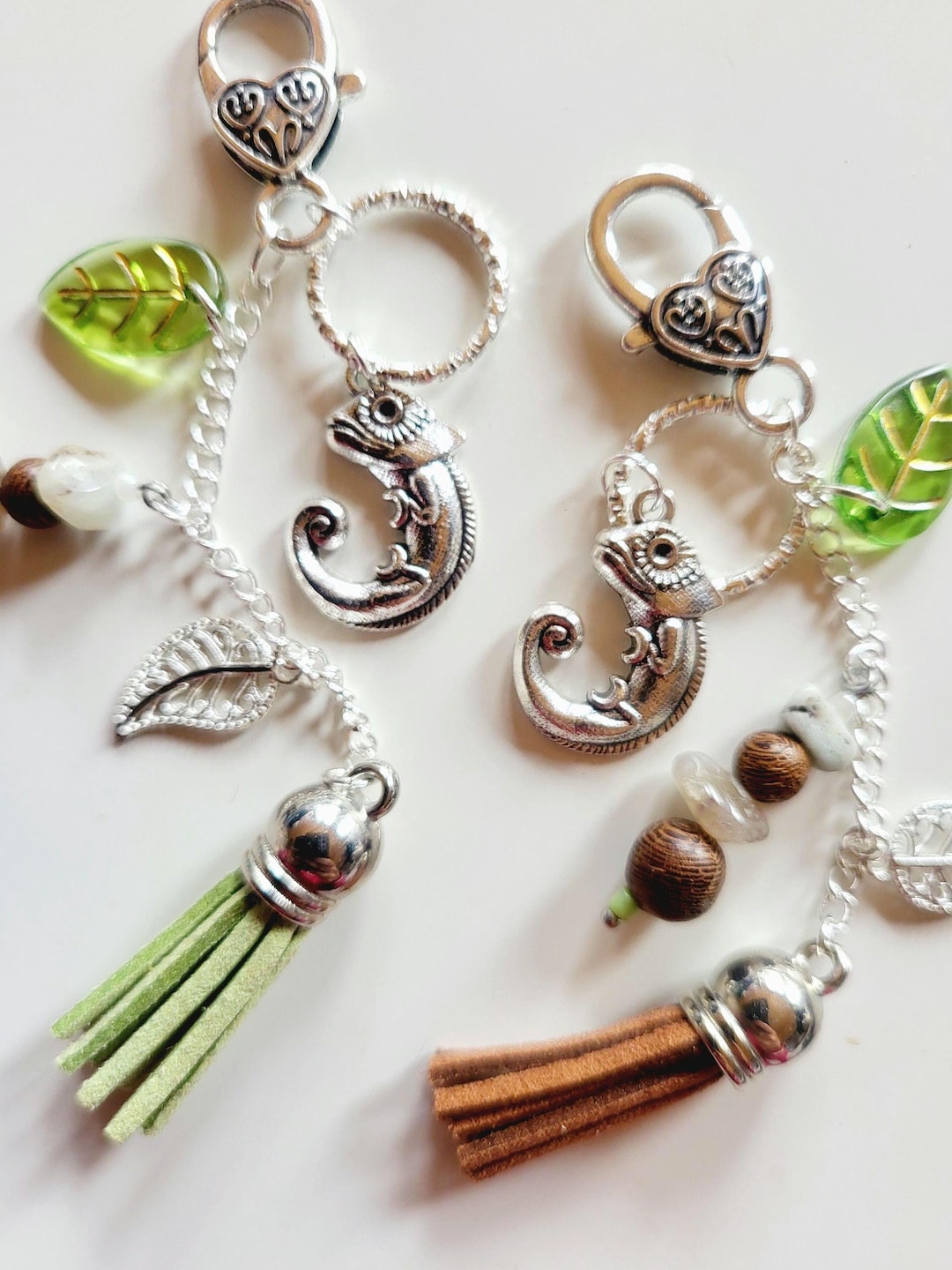 Handmade Chameleon Bag Charm - Etsy