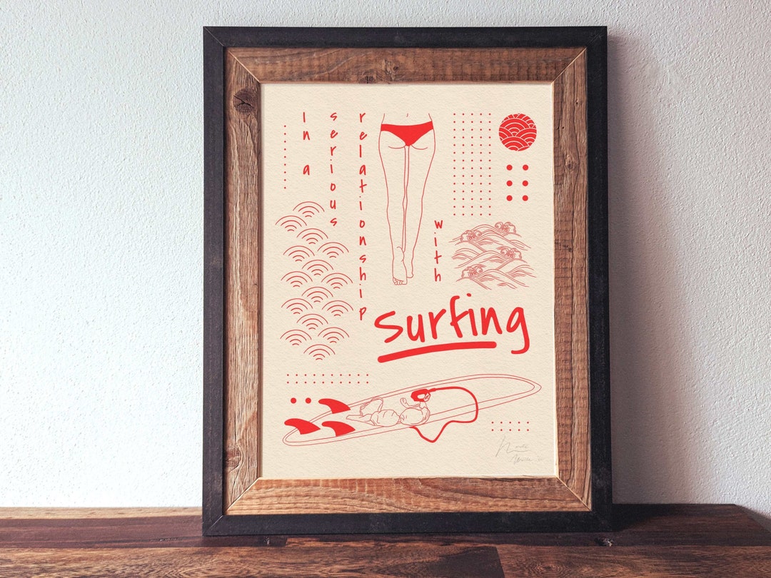 Surf Art Surf Illustration Surf Gift Gift for Surfer Surf - Etsy