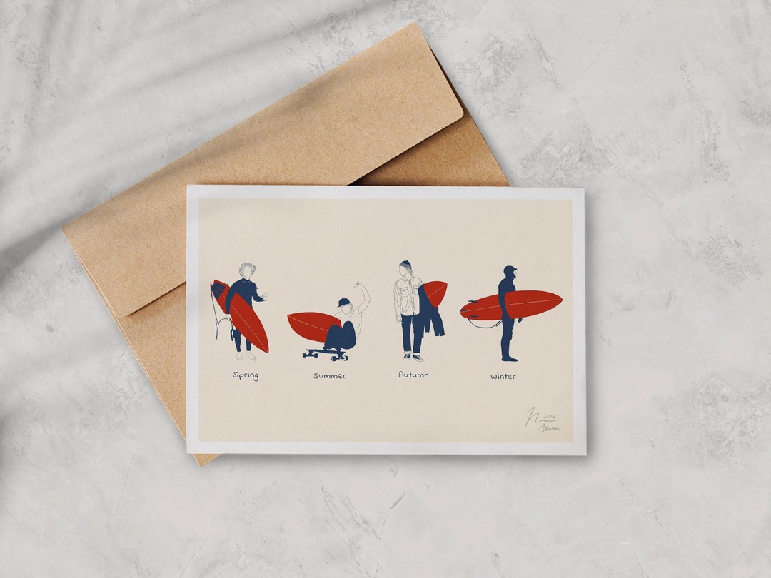 Greeting Card Surfer, Greeting Card Xmas, Birthday Card Surfing ...