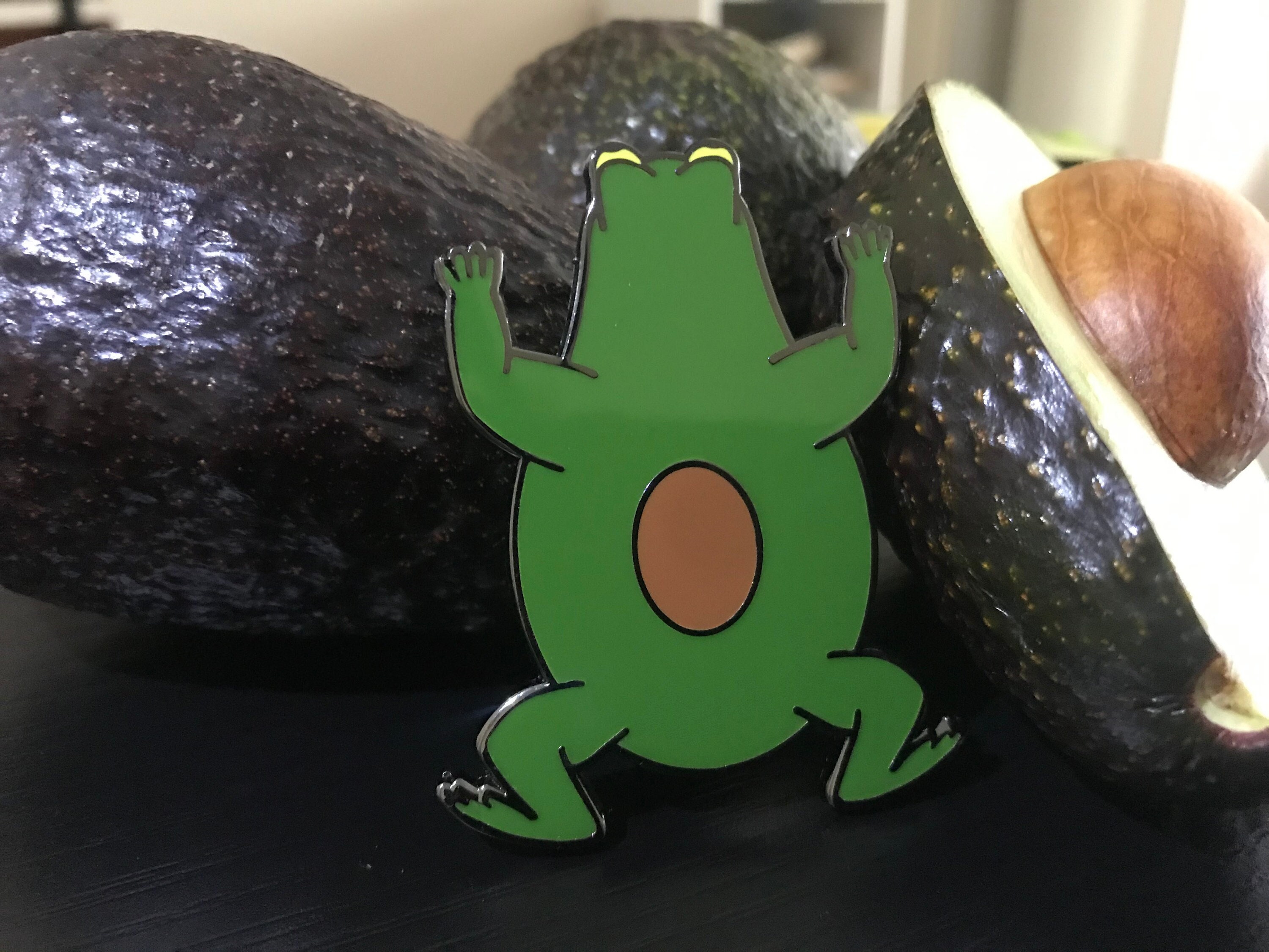 Avocado Frog - Hard Enamel Pin - Etsy