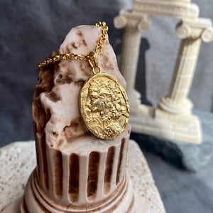 Gold Filled Persephone Coin Necklace, Ancient Greek Goddess Pendant ...