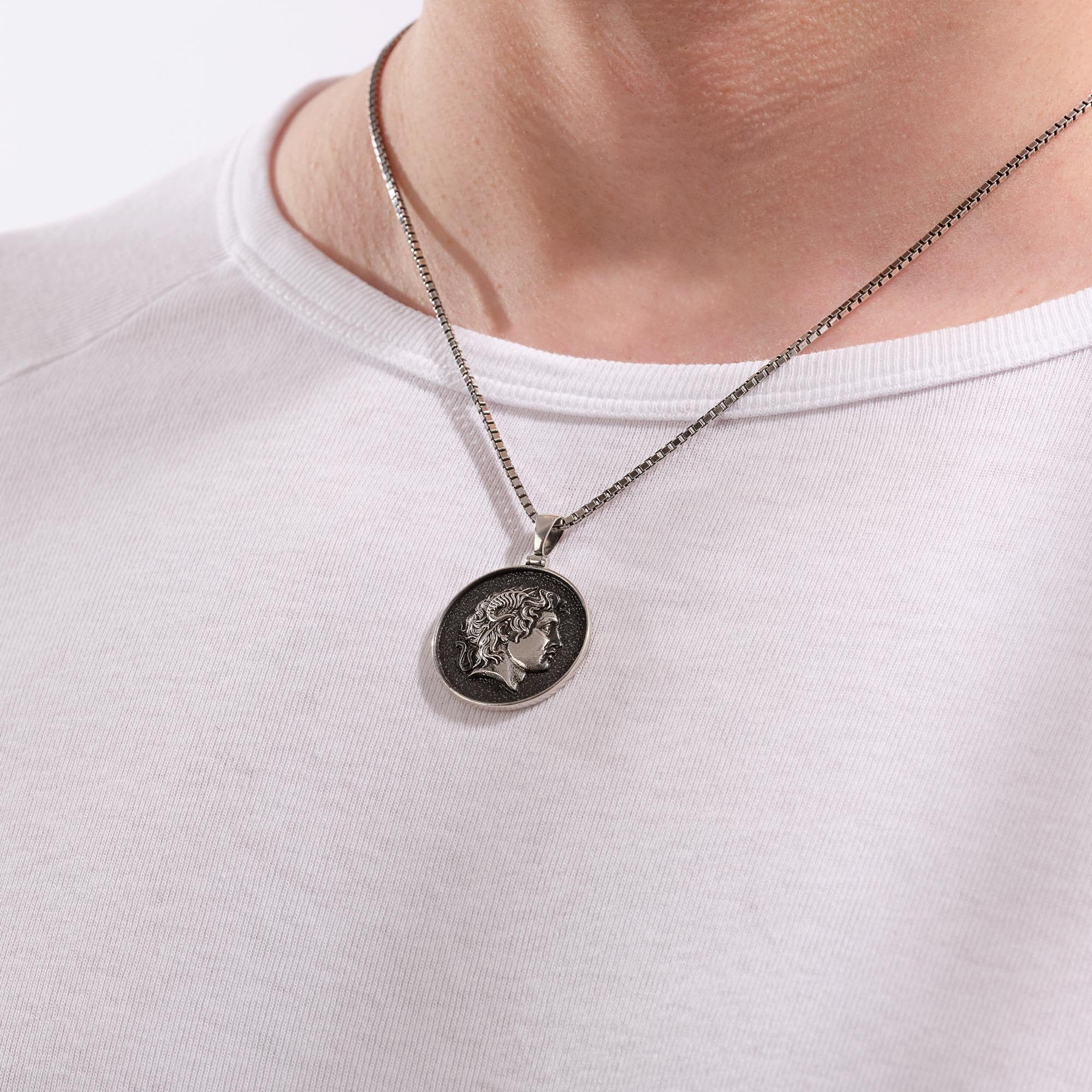 Alexander the 925 Silver Coin Pendant Necklace, Ancient Greek Jewelry ...
