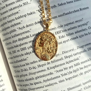 Gold Filled Persephone Coin Necklace: Greek Goddess Medallion With ...