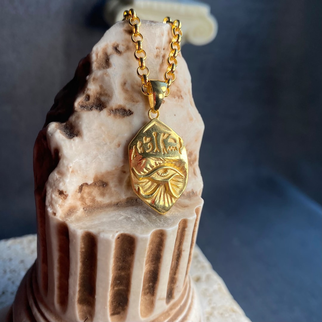Gold Filled Eye of Horus Pendant: Ancient Egyptian Protection Necklace ...