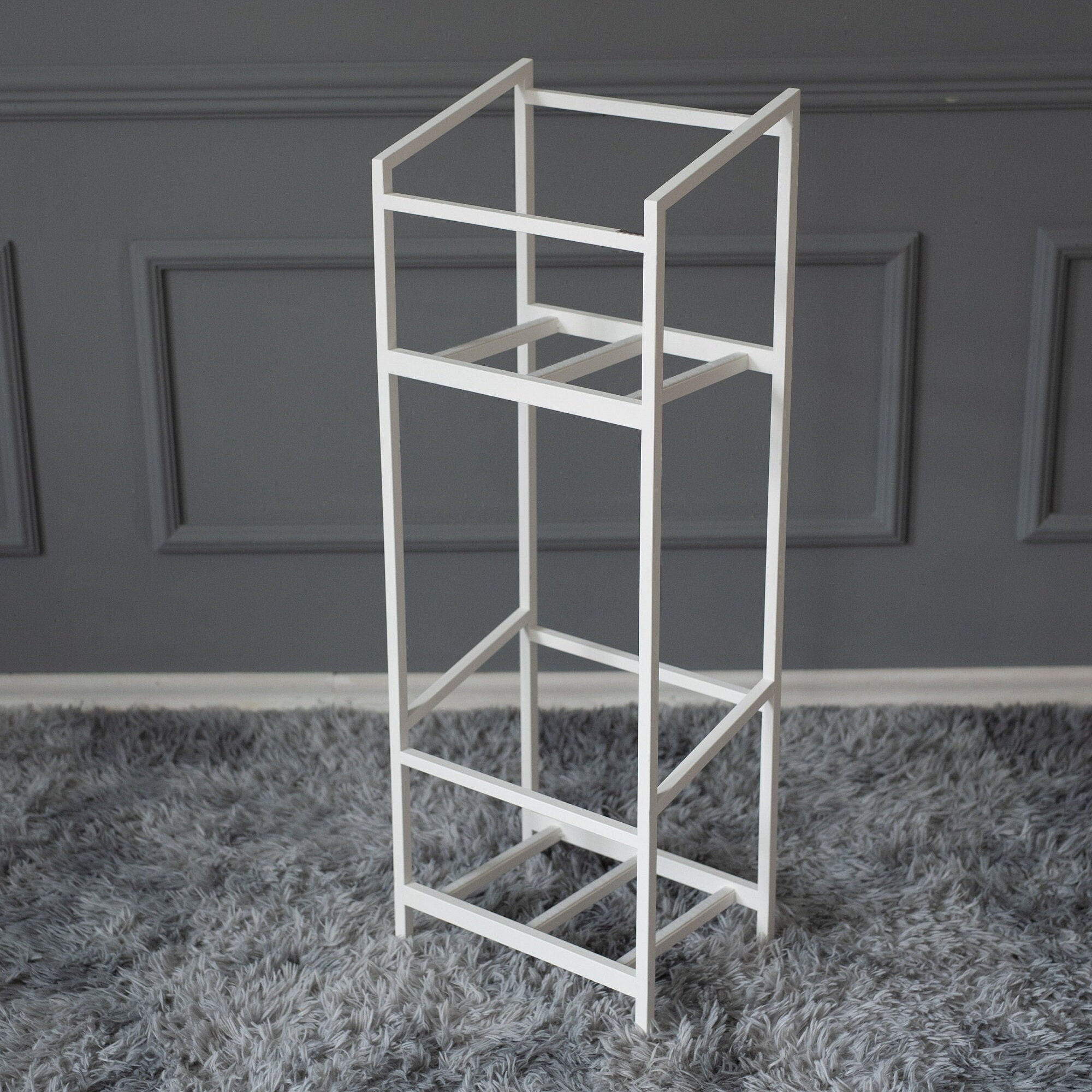 Vinyl Holder Tower // Holds up to 100 LP // White Metal Rack - Etsy