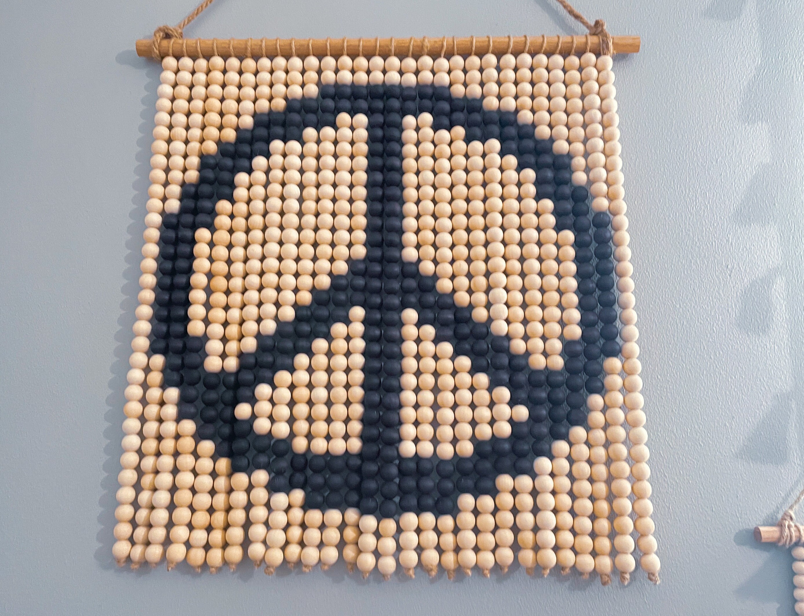 Peace Sign Wood Bead Wall Hanging / Eclectic Boho Peace Sign Decor - Etsy