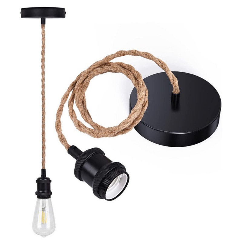 Rope Pendant Light - Etsy