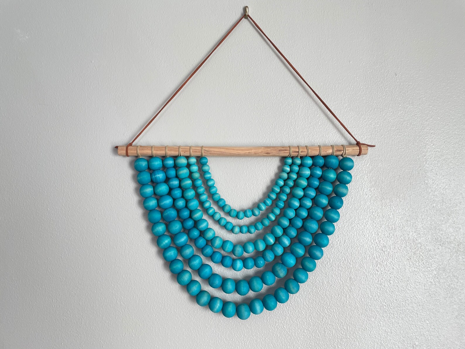 Wood Bead Draped Blue Wall Hanging - Etsy