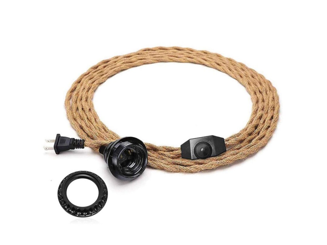 Hemp Rope Pendant Plug-in Light Cord With Dimmer Switch - Etsy