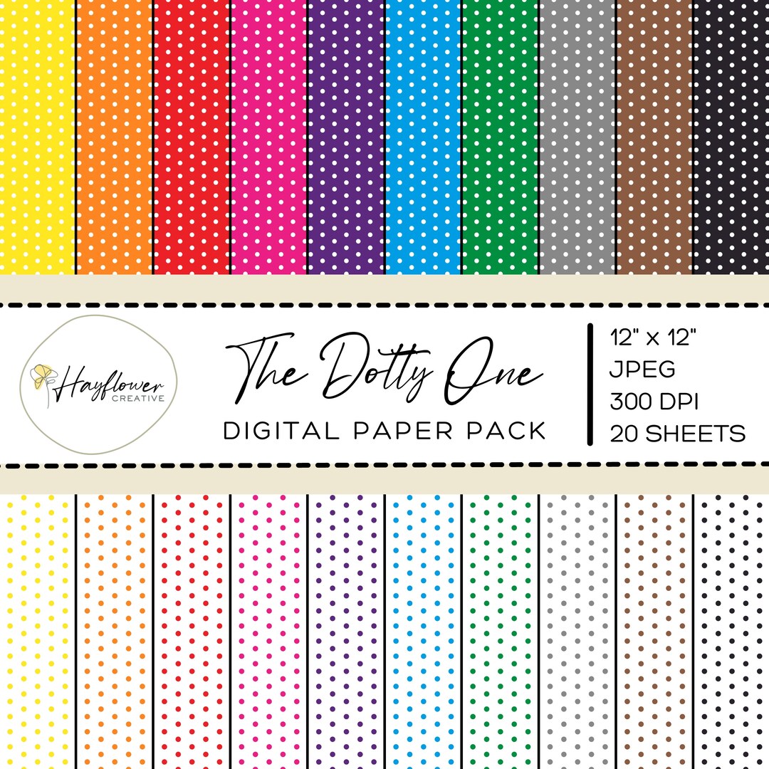 Polka Dot Digital Paper 20 Sheets JPG | Instant Download | Digital ...