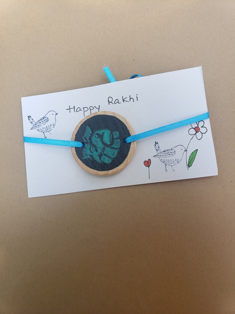 Hand Painted Wooden Rakhi - Etsy