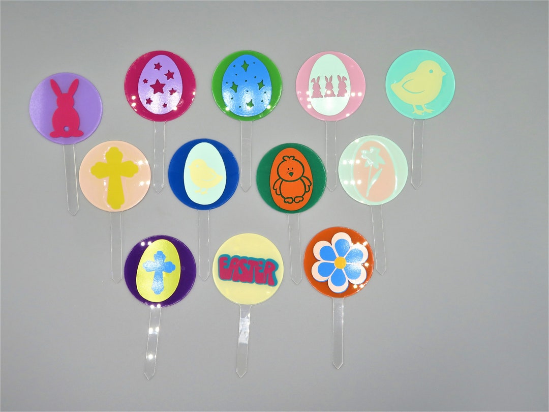 Cupcake Toppers, Small Cake Toppers, Easter Cake Toppers, Handmake Cake ...