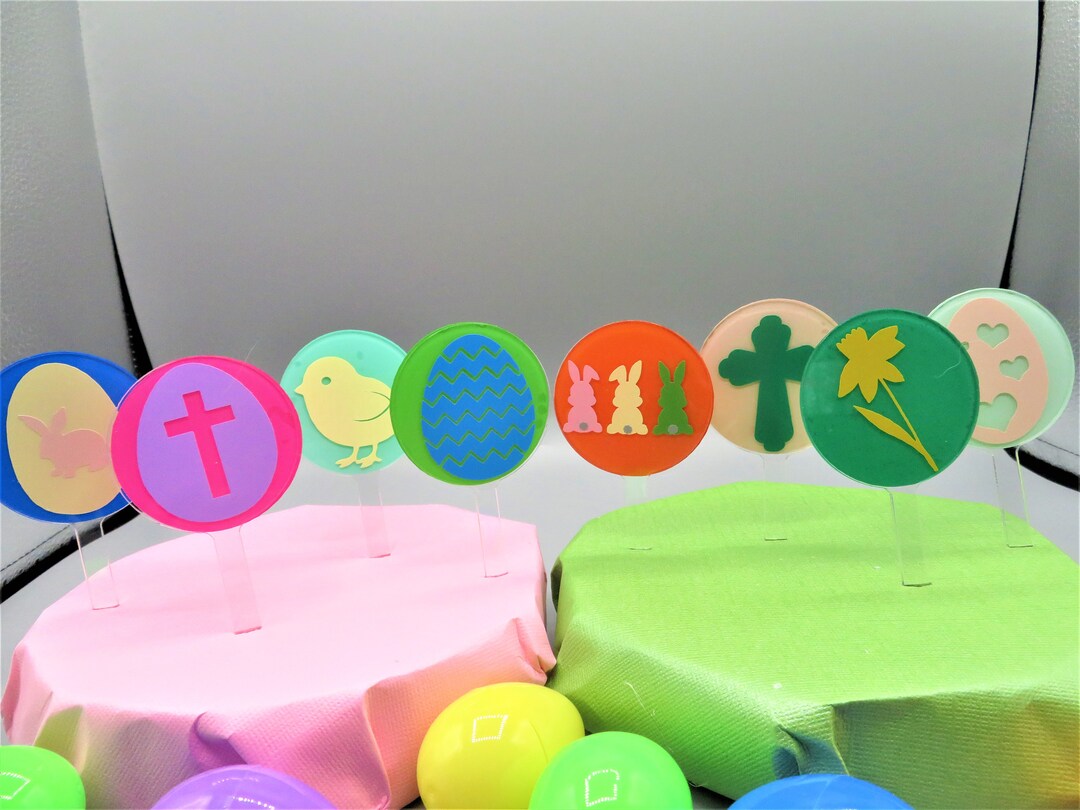 Cupcake Toppers, Small Cake Toppers, Easter Cake Toppers, Set of 12 ...