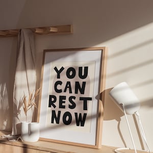 Bold Retro 'you Can Rest Now' Typography Poster | INSTANT Digital Wall ...