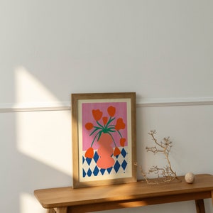 Tulips Vase Painting Poster | PRINTABLE Wall Art | Pink Minimalist ...