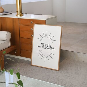 Quote 'no Rain, No Flowers' Poster | DIGITAL Retro Manifestation ...