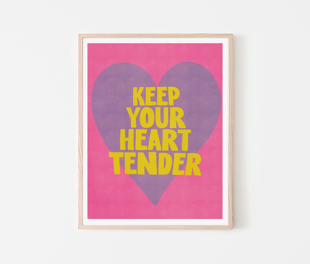 Vivid Purple Pink Pastel Wall Art DIGITAL 'keep Your Heart Tender ...