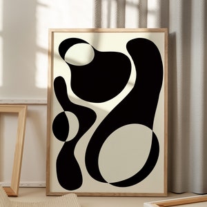 Black and White Abstract 'funky Shapes' Poster | PRINTABLE Wall Art ...