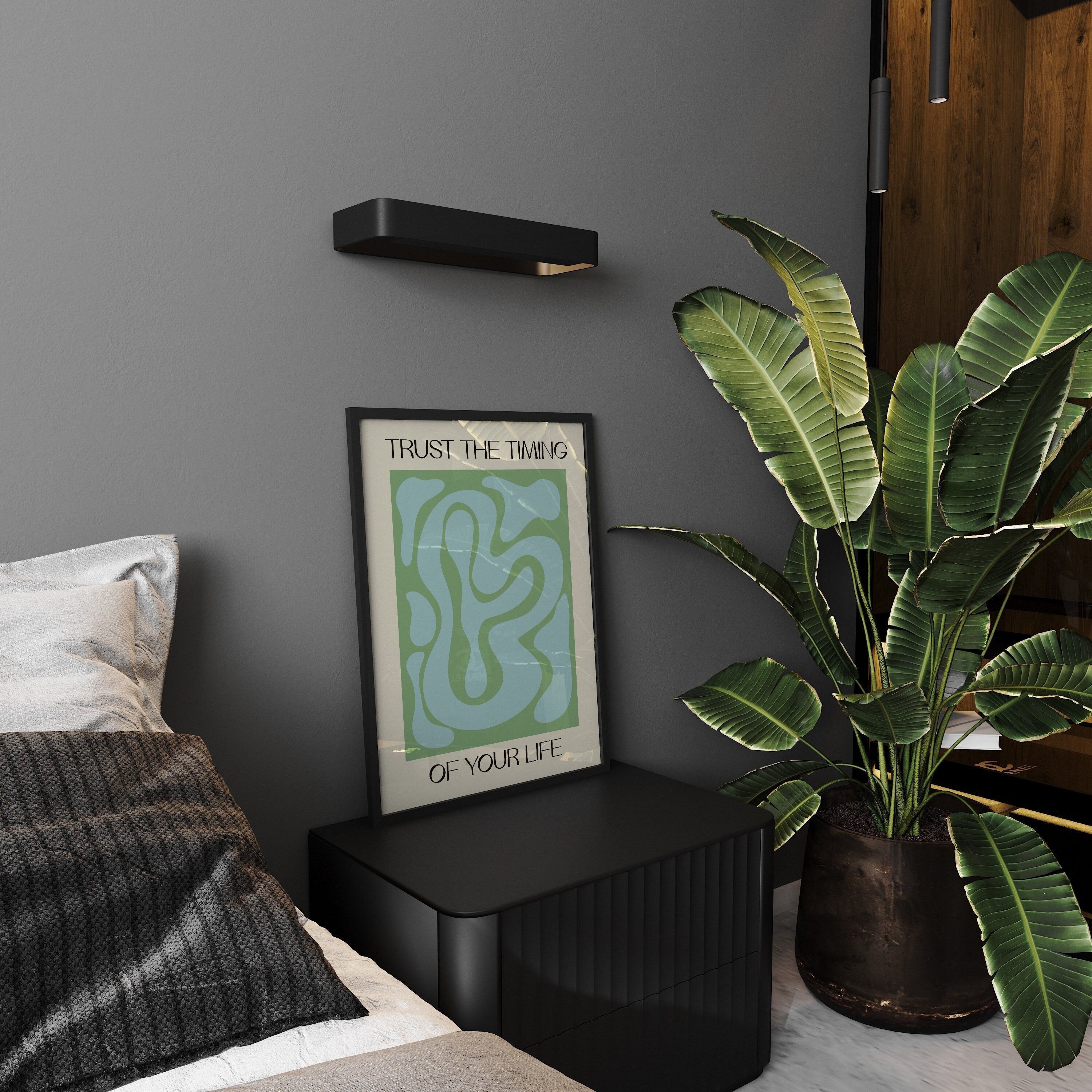 Wavy Shapes 'trust the Timing' Poster PRINTABLE - Etsy