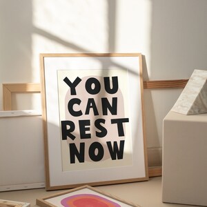Bold Retro 'you Can Rest Now' Typography Poster | INSTANT Digital Wall ...