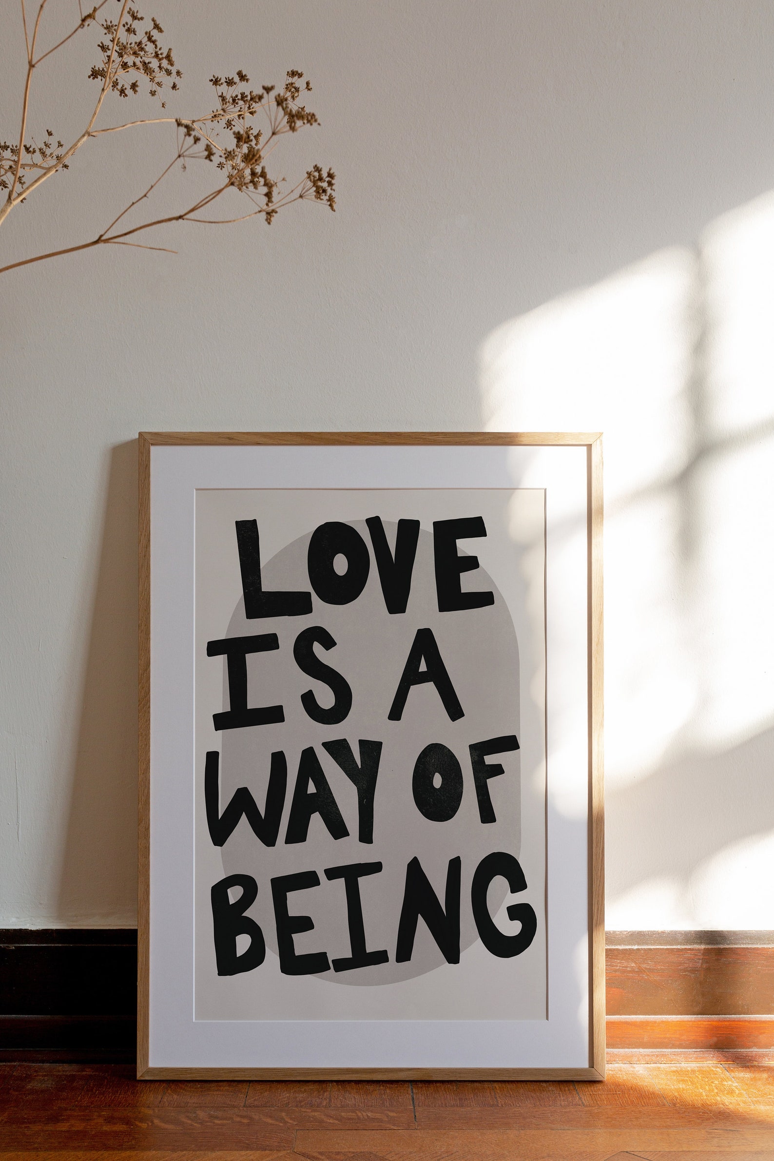 Minimalistic 'love is A Way' Typography Poster PRINTABLE Handwritten ...