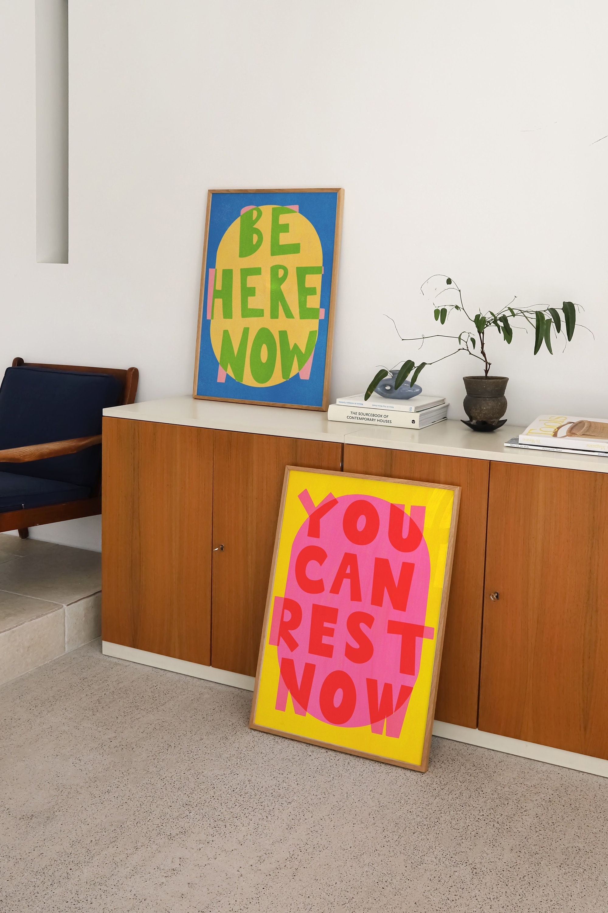 Vivid Pink 'you Can Rest Now' Typography Poster, Eclectic Decor ...