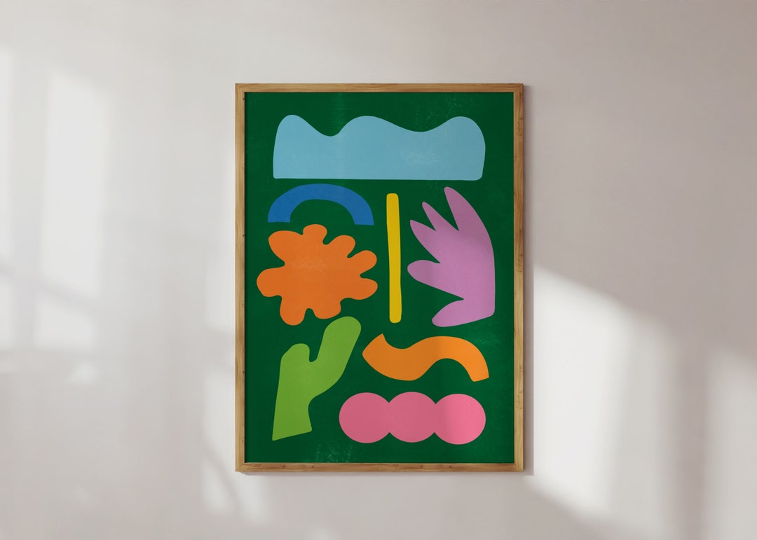 Vivid Colorful Shapes Poster DIGITAL Print Funky - Etsy