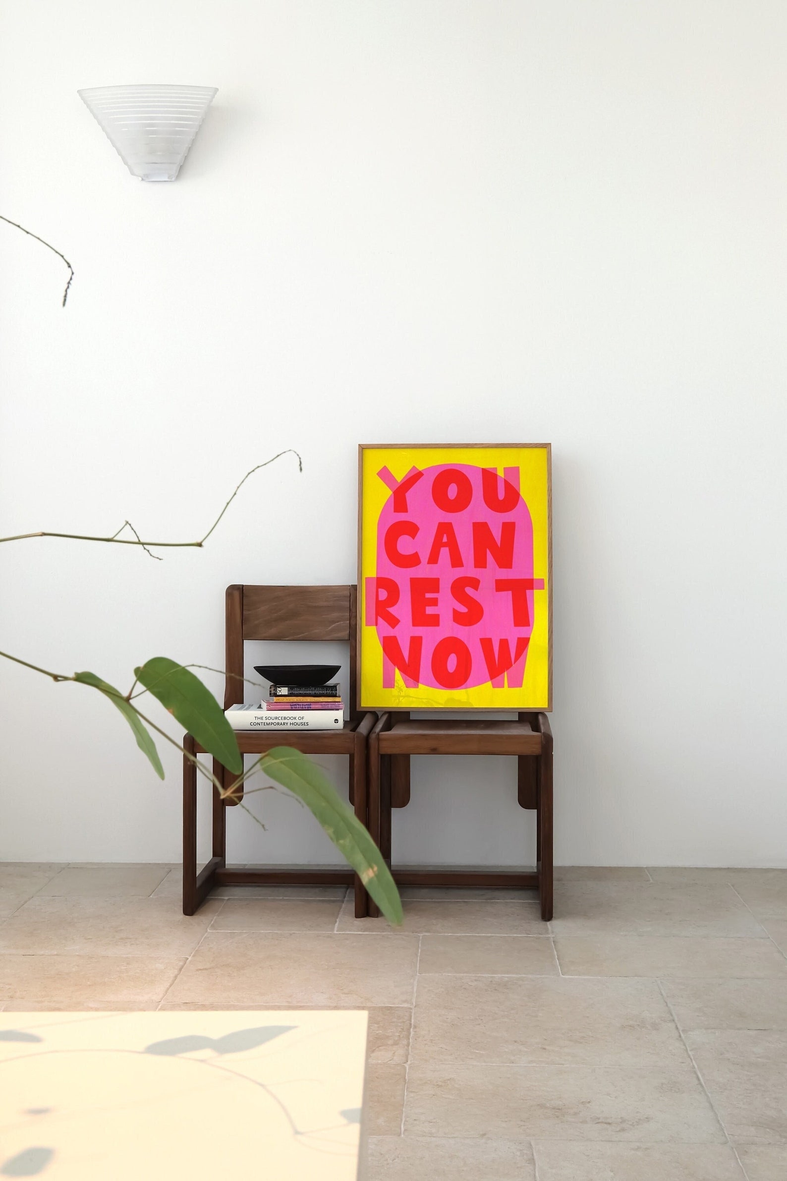 Vivid Pink 'you Can Rest Now' Typography Poster, Eclectic Decor ...