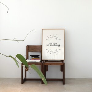 Quote 'no Rain, No Flowers' Poster | DIGITAL Retro Manifestation ...