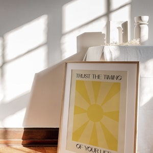 Sunshine Boho 'trust the Timing' Poster | PRINTABLE Digital Wall Art ...